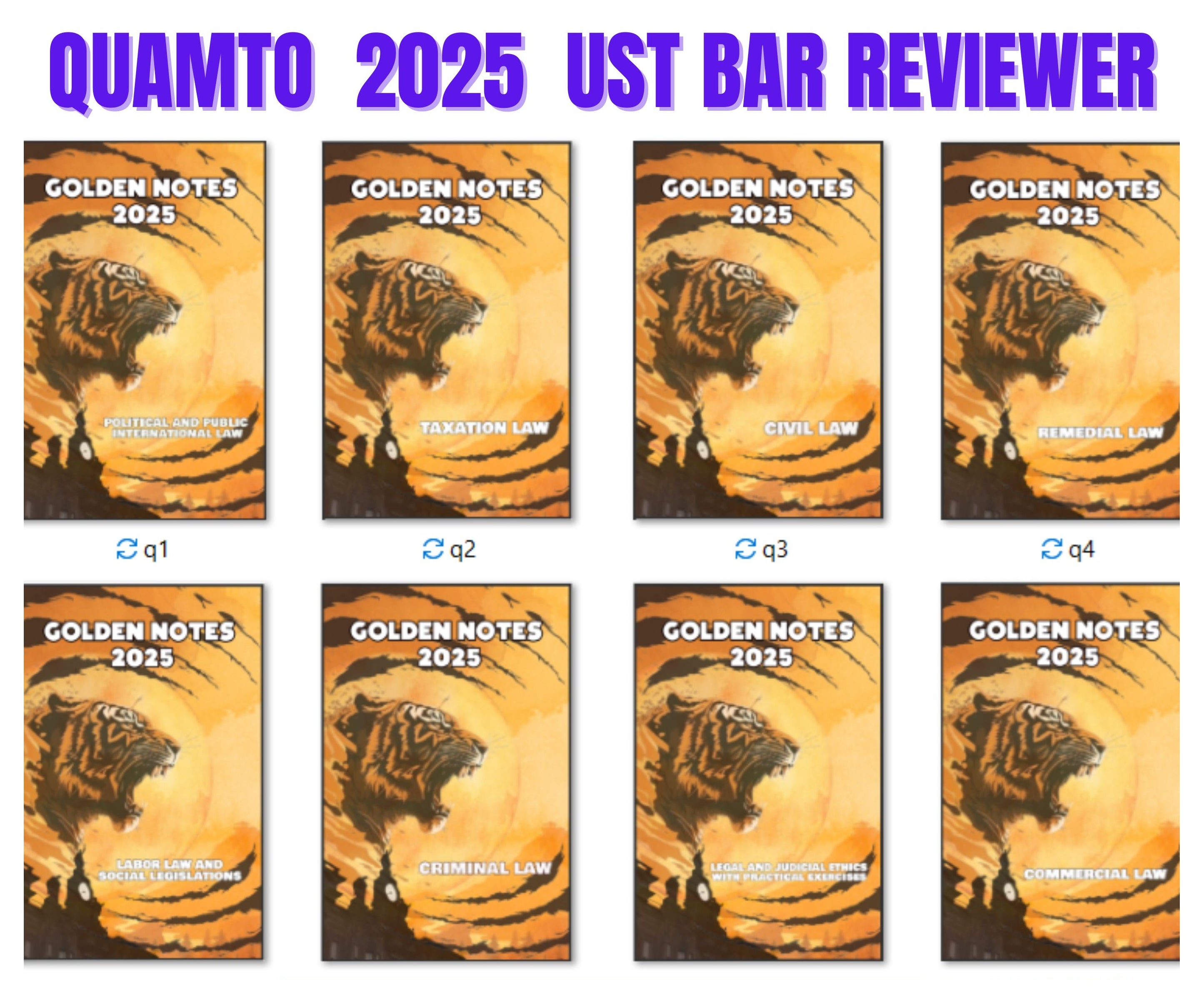 UST Golden Notes Bar Exam Reviewer QUAMTO 2025 Complete Set – Academy ...